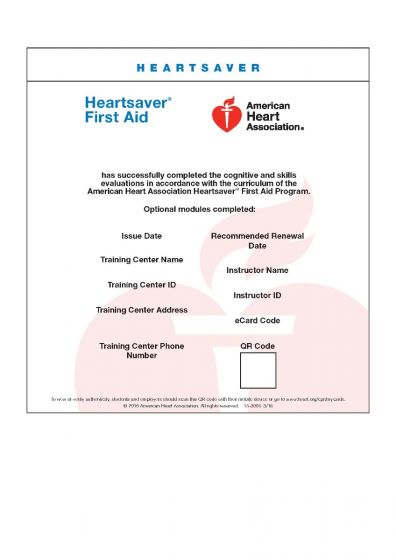 Heartsaver First Aid eCard