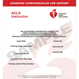ACLS Instructor eCard | AHA